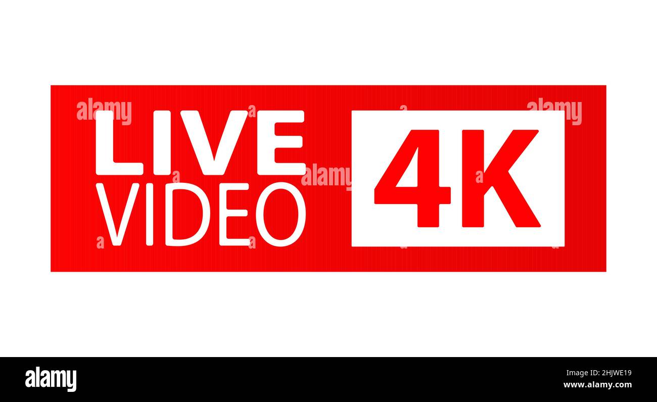 LIVE VIDEOS 4K. A button, icon, or sign for a website, application, and ...