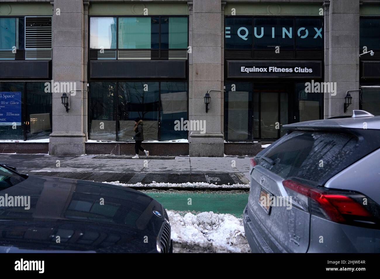 New York City, USA. 31st Jan, 2022. A closed storefront is seen in ...