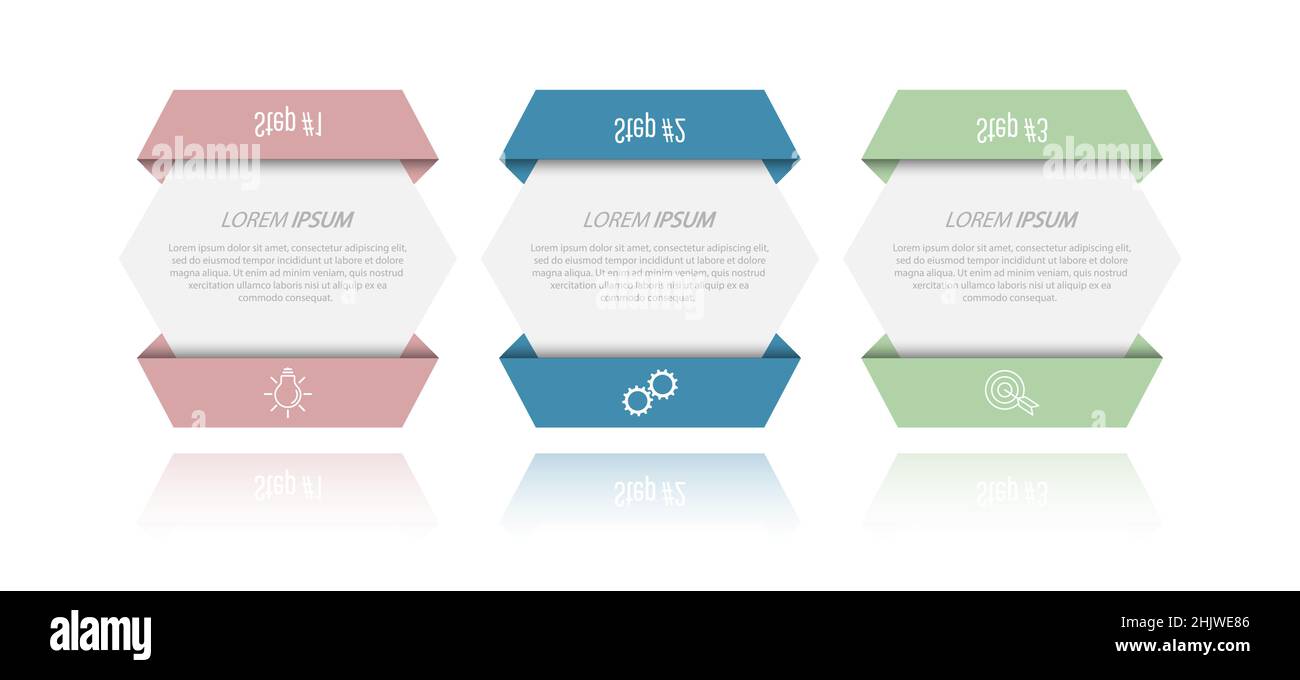 3 stages of development, improvement or training. Infographics with ...
