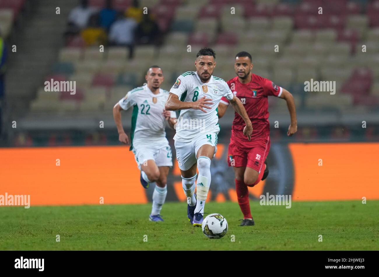 Douala, Cameroon, January, 16, 2022: Youcef BelaÃ¯li of Algeria during ...