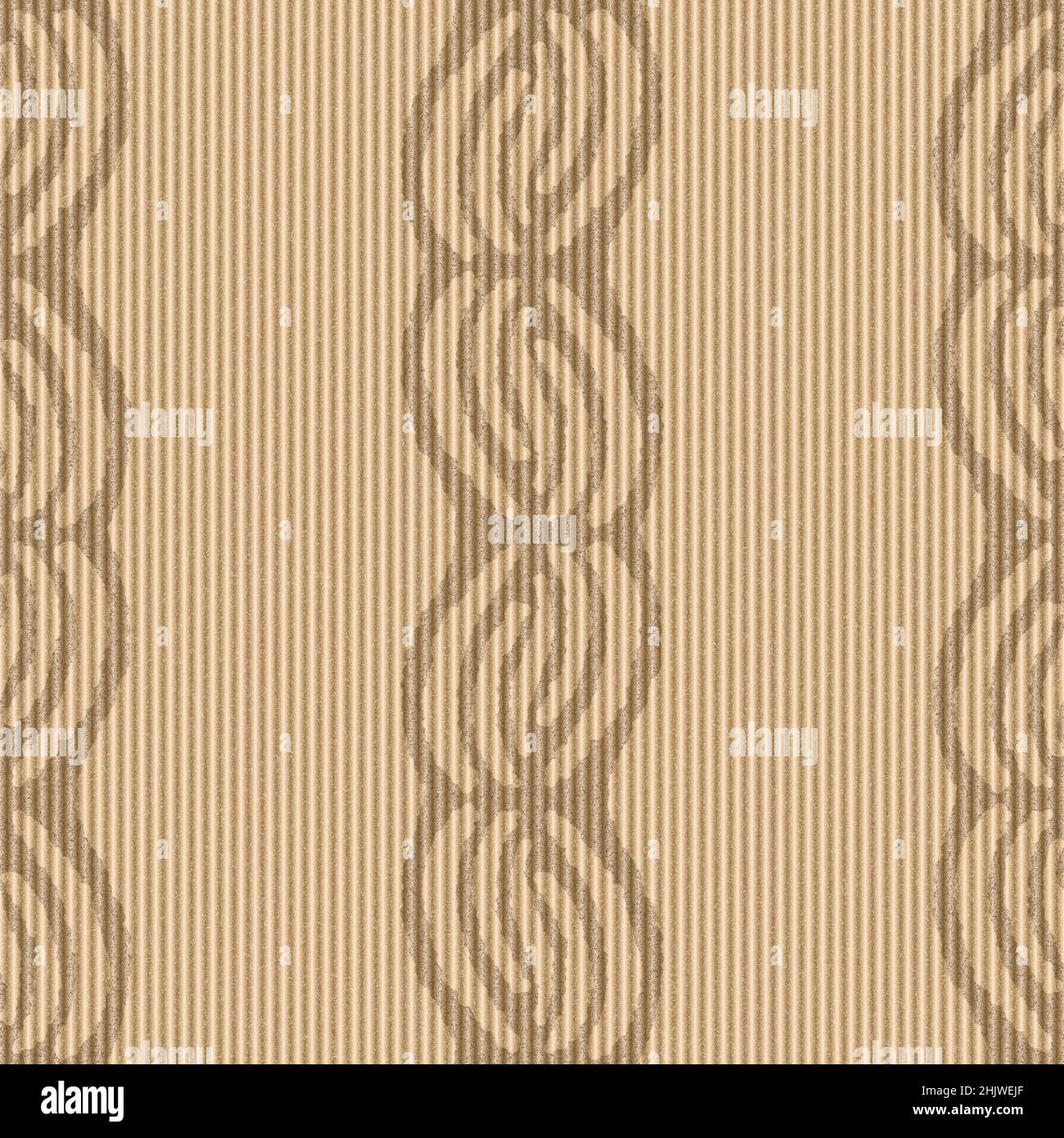 Ecru recycled corrugated pulp card paper texture. Ribbed plain neutral ...