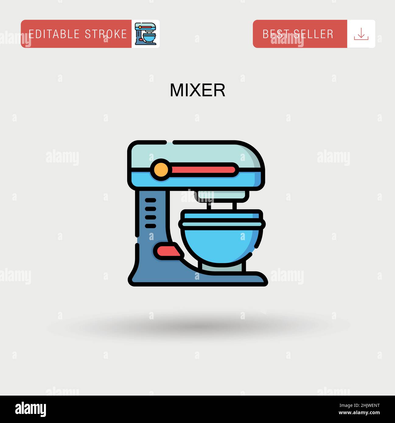 Electric mixer bowl white Stock Vector Images - Alamy