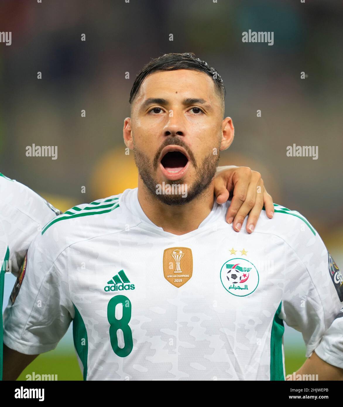 Douala, Cameroon, January, 16, 2022: Youcef BelaÃ¯li of Algeria during ...