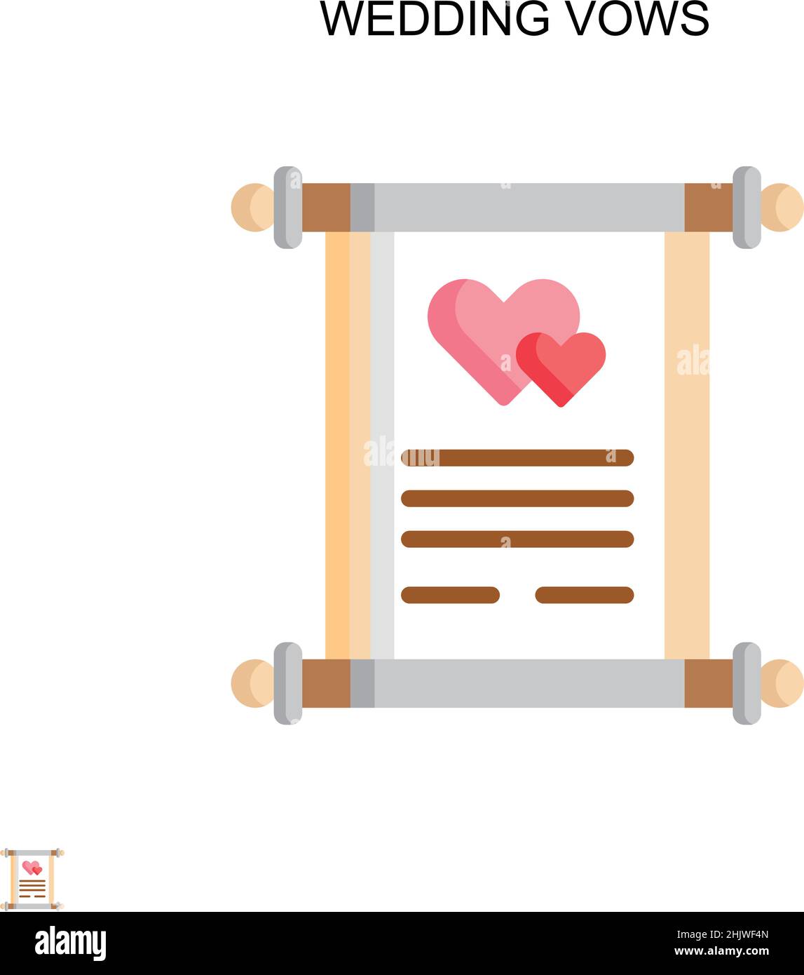 Wedding vows Simple vector icon. Illustration symbol design template ...