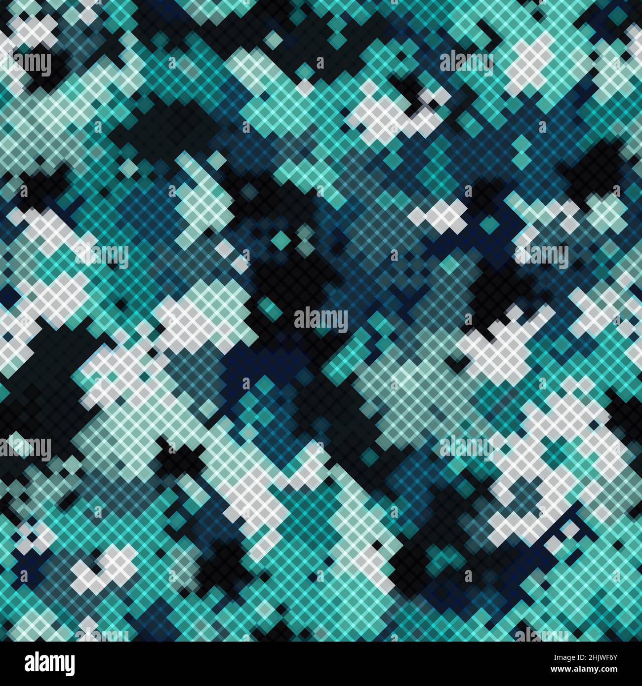 Military camouflage seamless pattern. China style urban digital pixel ...