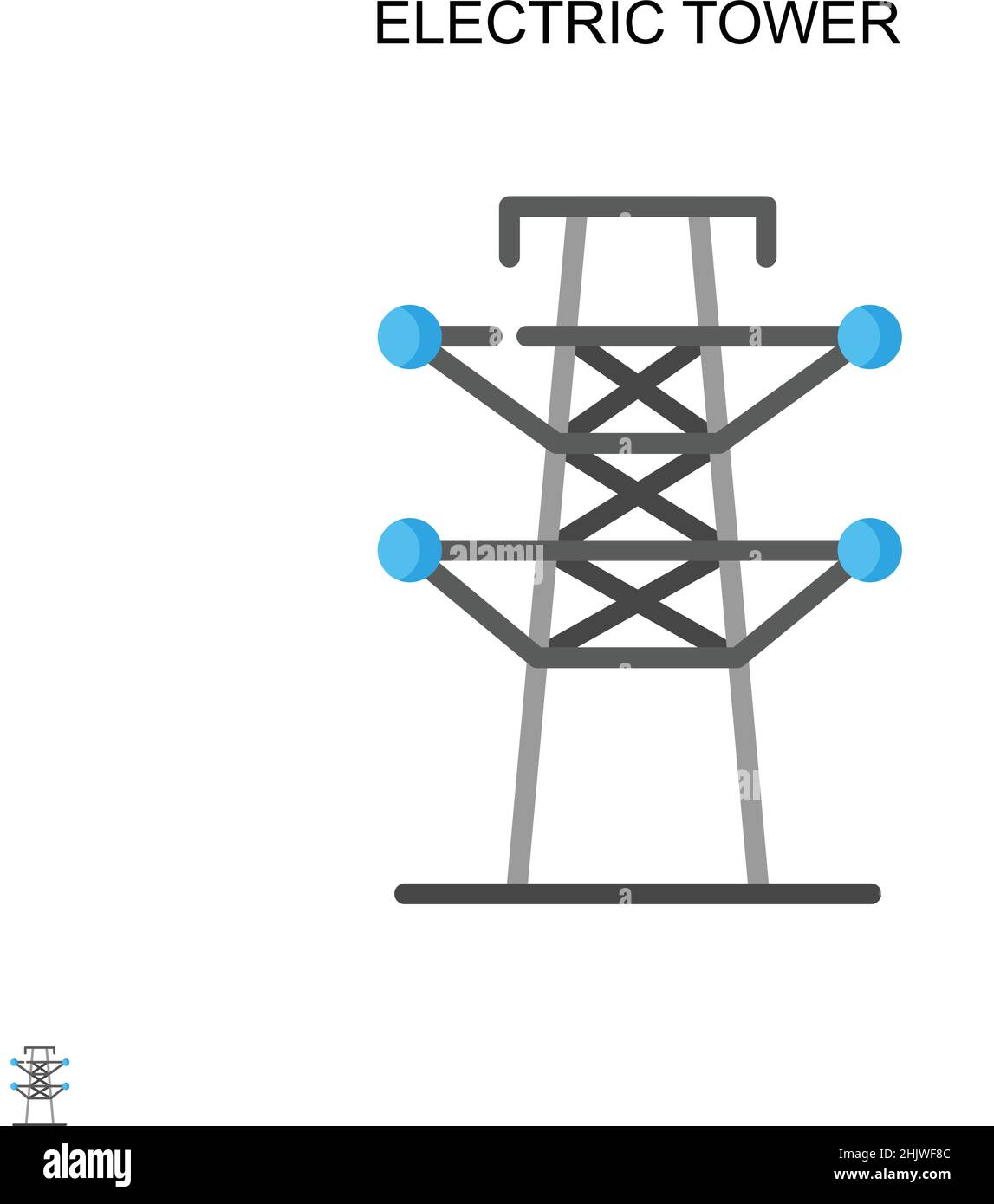 Electric tower Simple vector icon. Illustration symbol design template for web mobile UI element ...