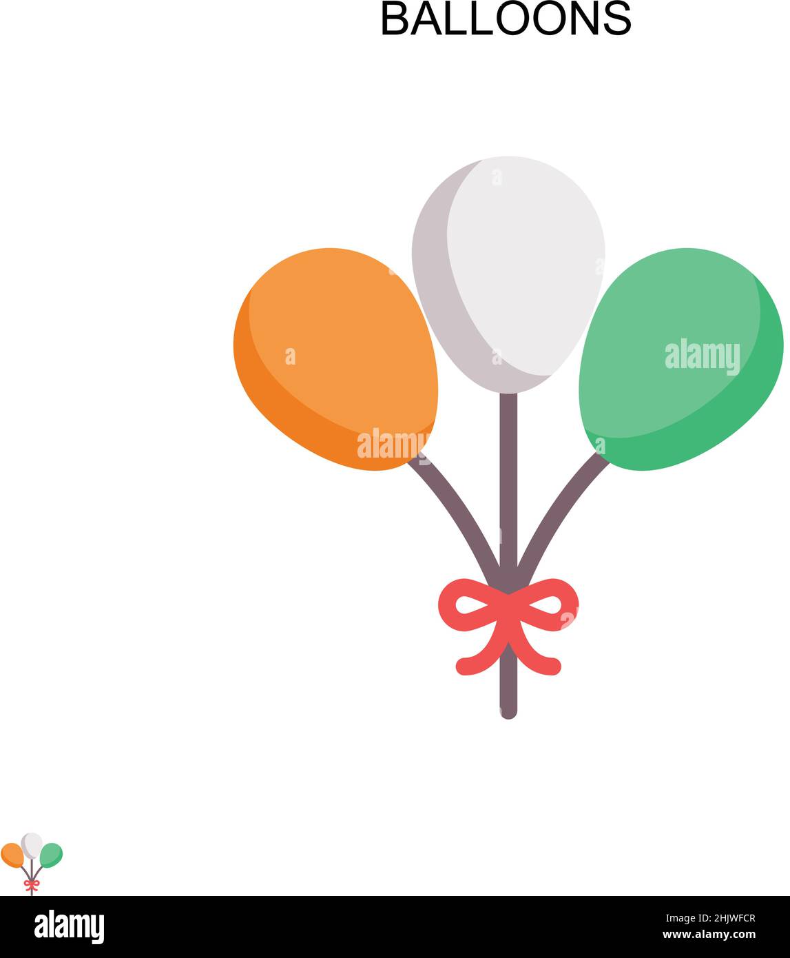 Balloons Simple vector icon. Illustration symbol design template for ...