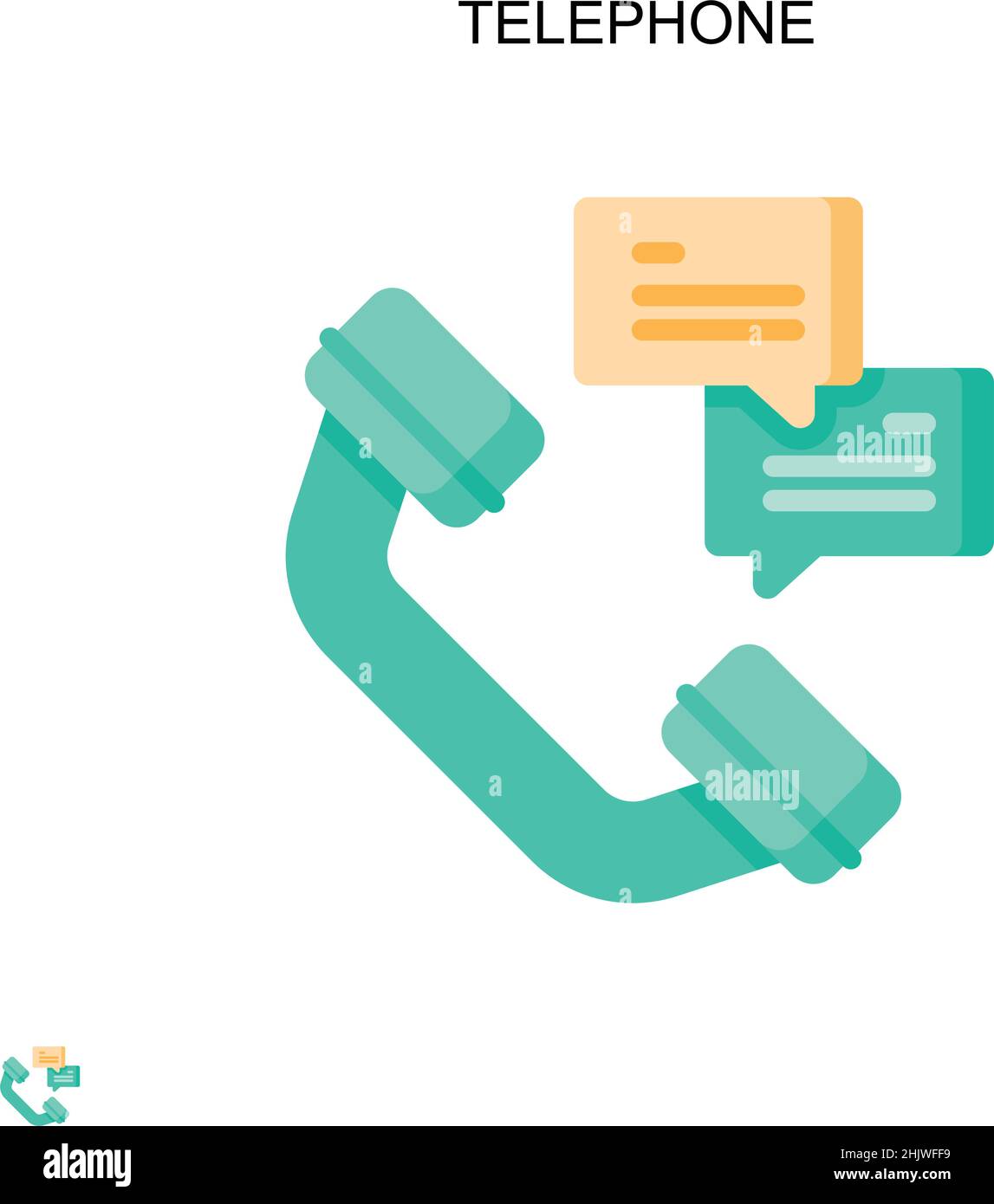 Telephone Simple vector icon. Illustration symbol design template for ...