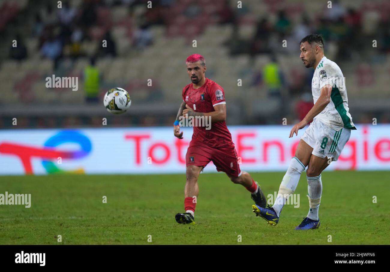 Douala, Cameroon, January, 16, 2022: Youcef BelaÃ¯li of Algeria during ...