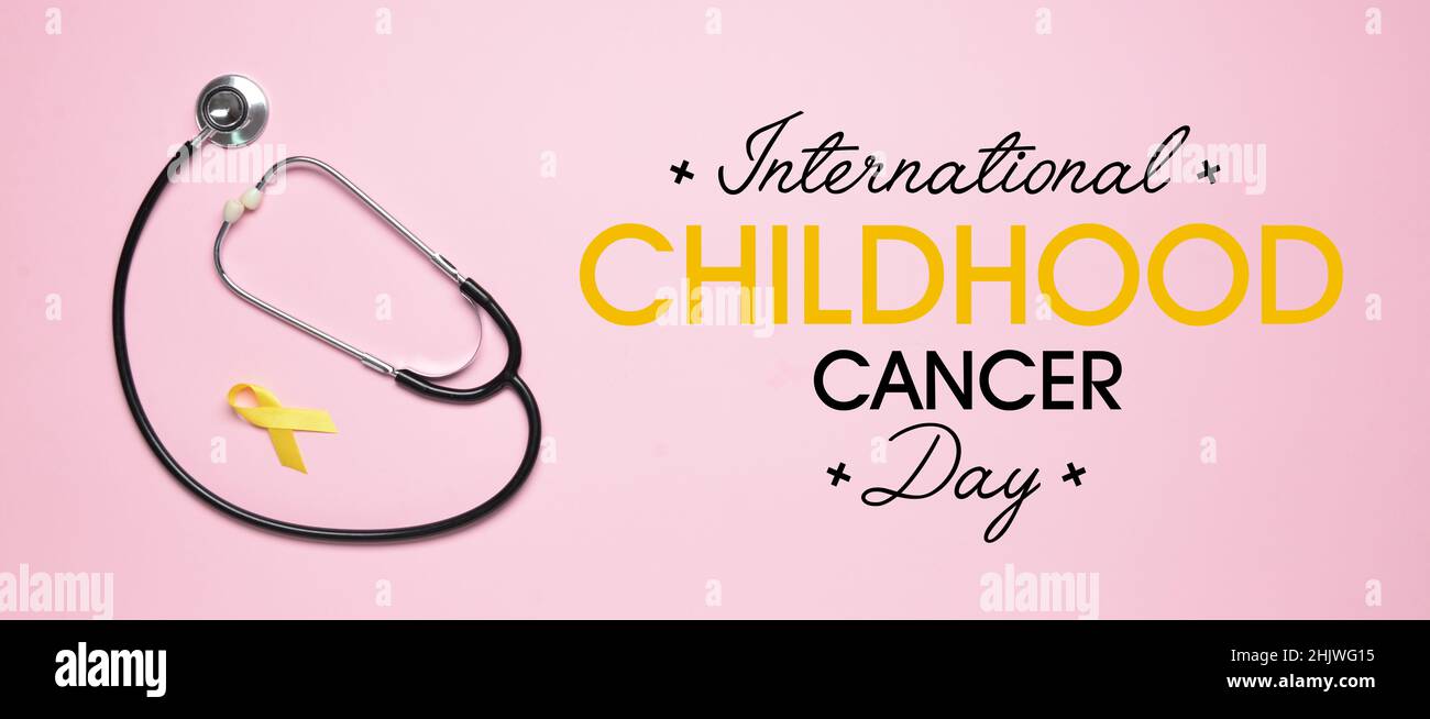 Awareness banner for International Childhood Cancer Day Stock Photo - Alamy