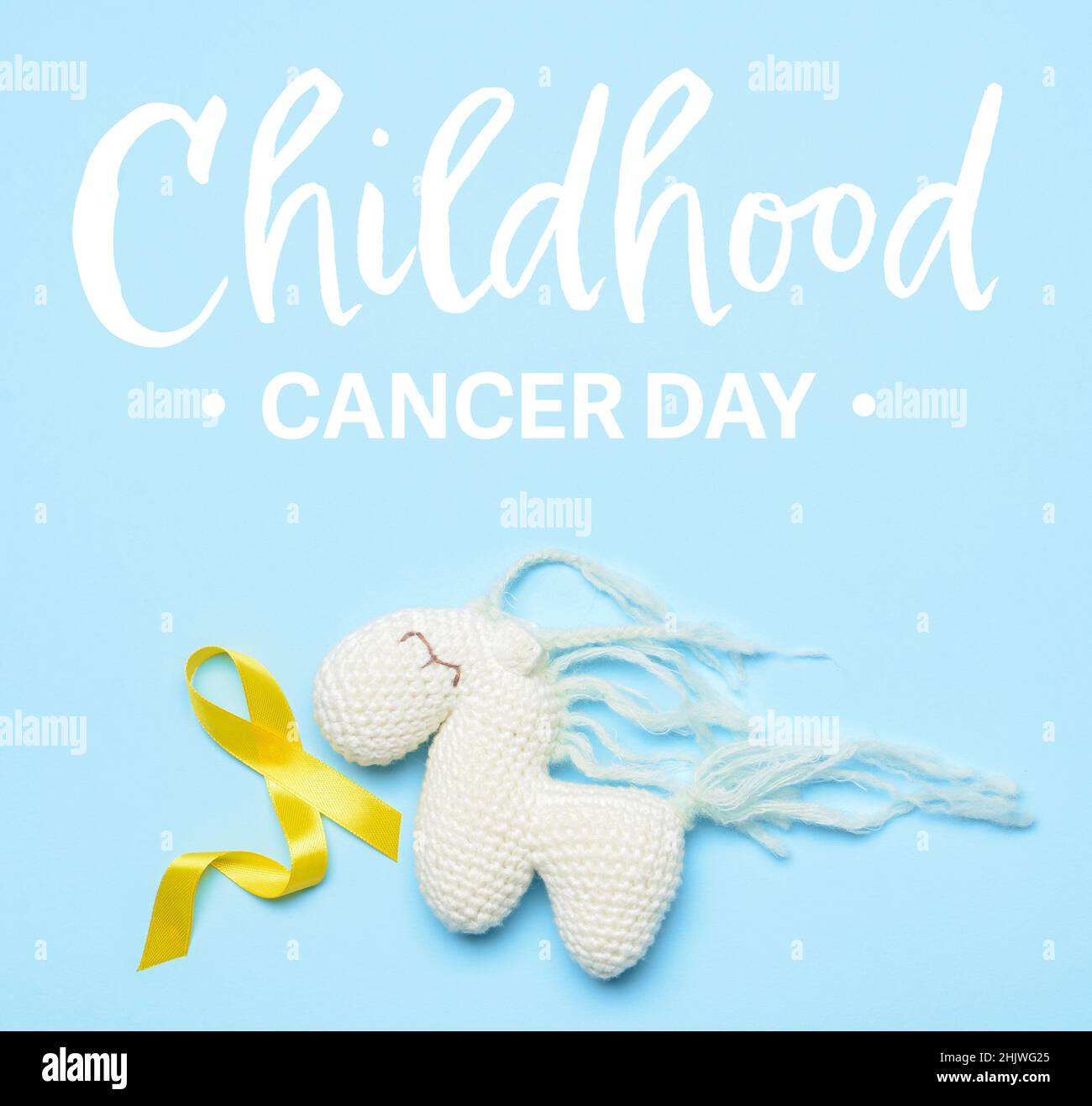 Awareness banner for International Childhood Cancer Day Stock Photo - Alamy