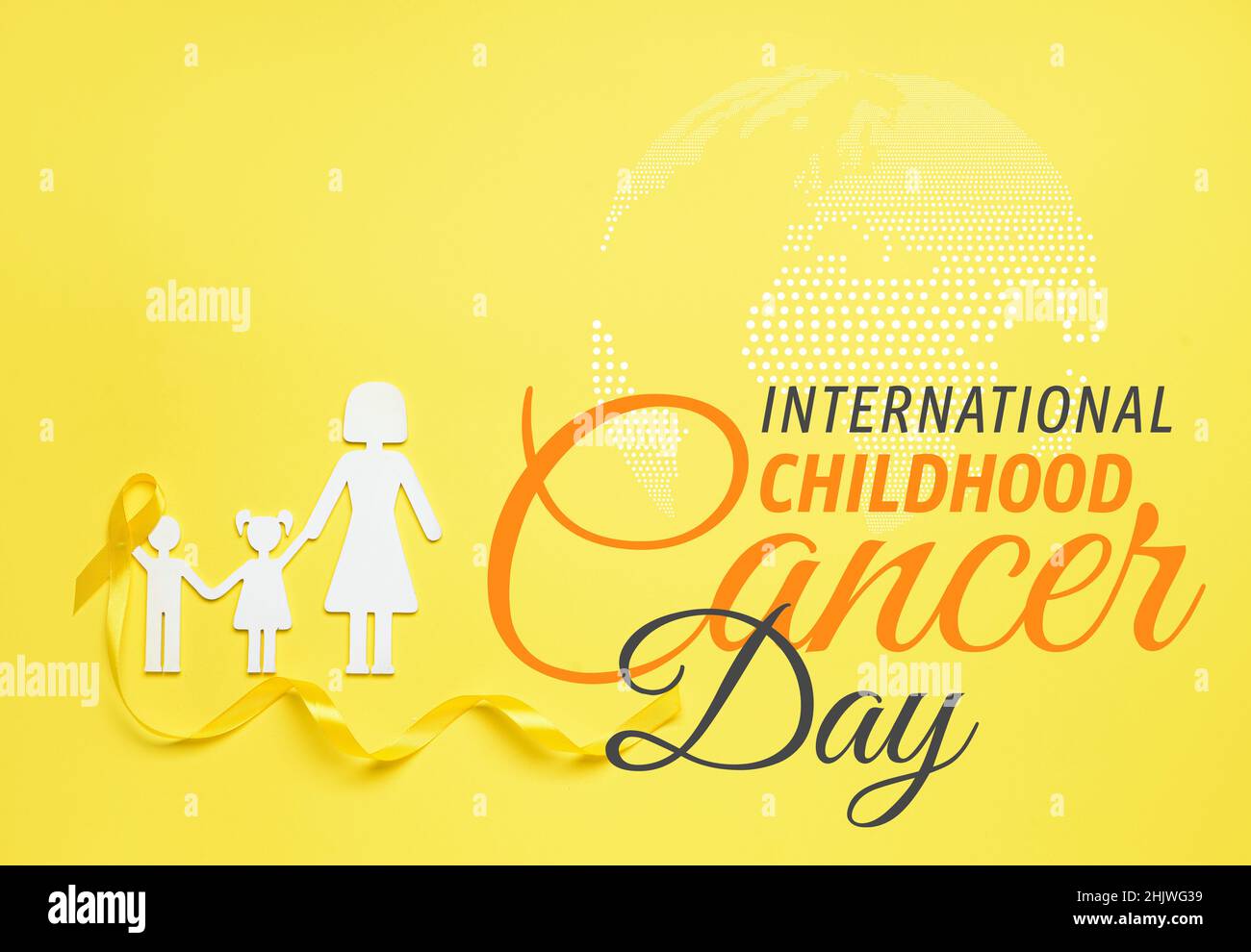 Awareness banner for International Childhood Cancer Day Stock Photo - Alamy