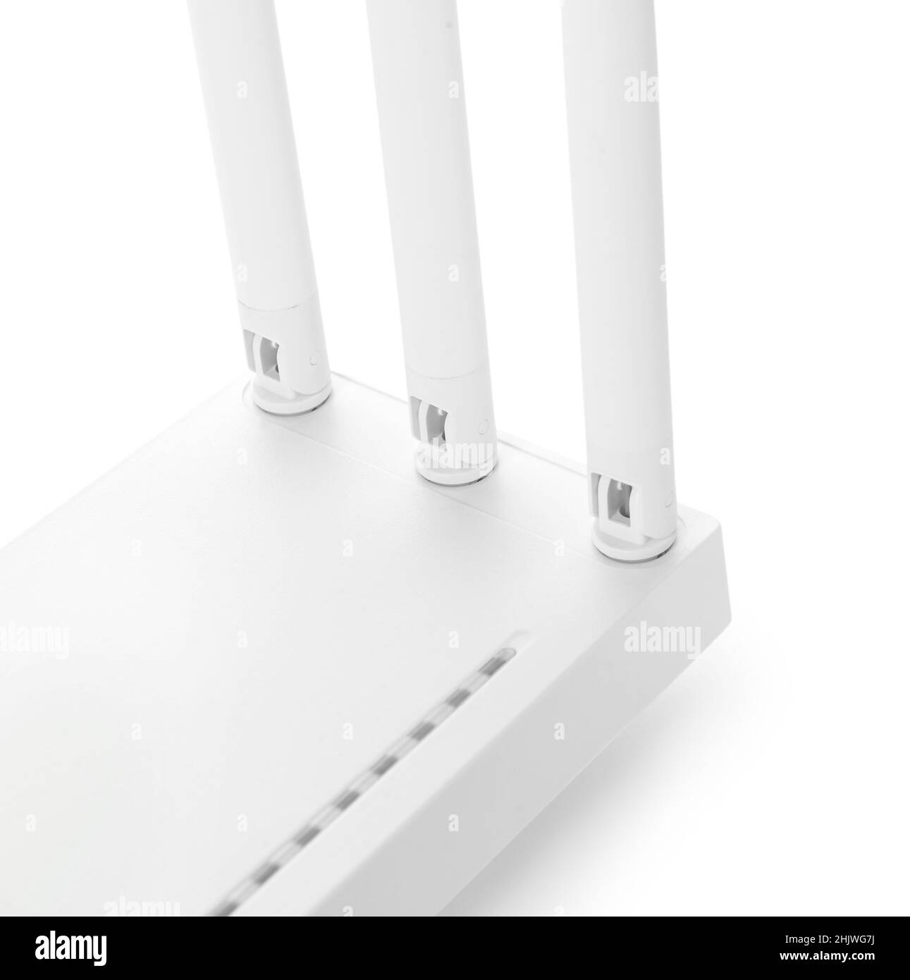 Wi-Fi router with antennas on white background Stock Photo - Alamy