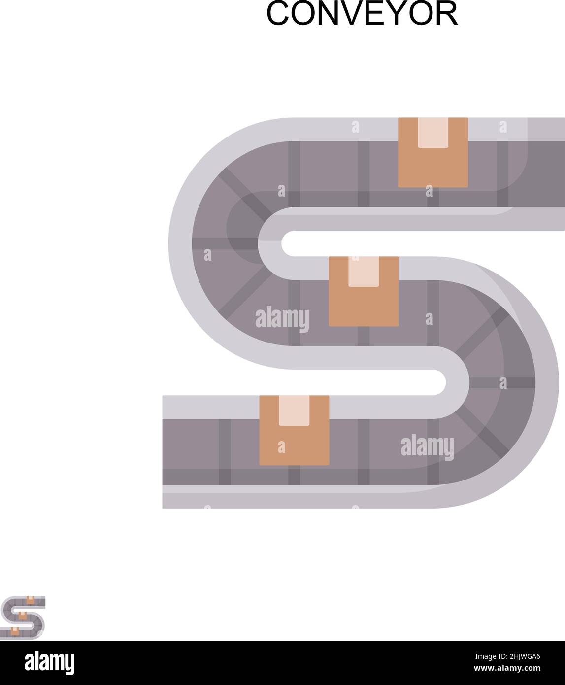 Conveyor Simple vector icon. Illustration symbol design template for ...