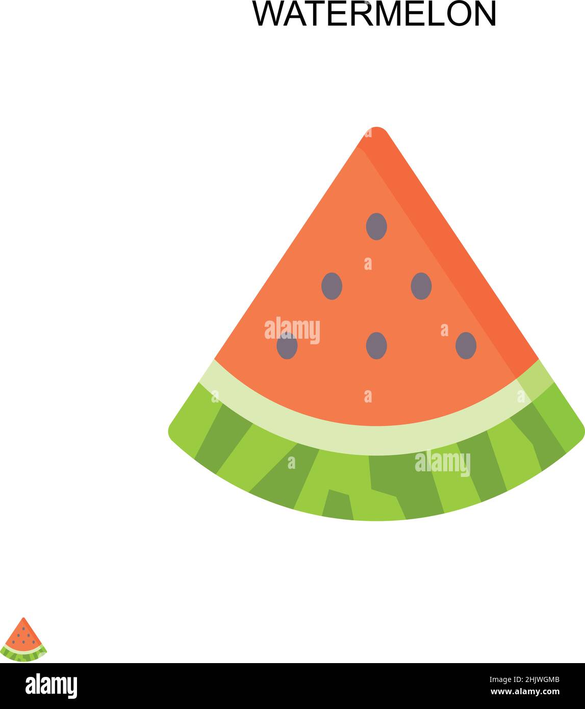 Watermelon Simple vector icon. Illustration symbol design template for ...