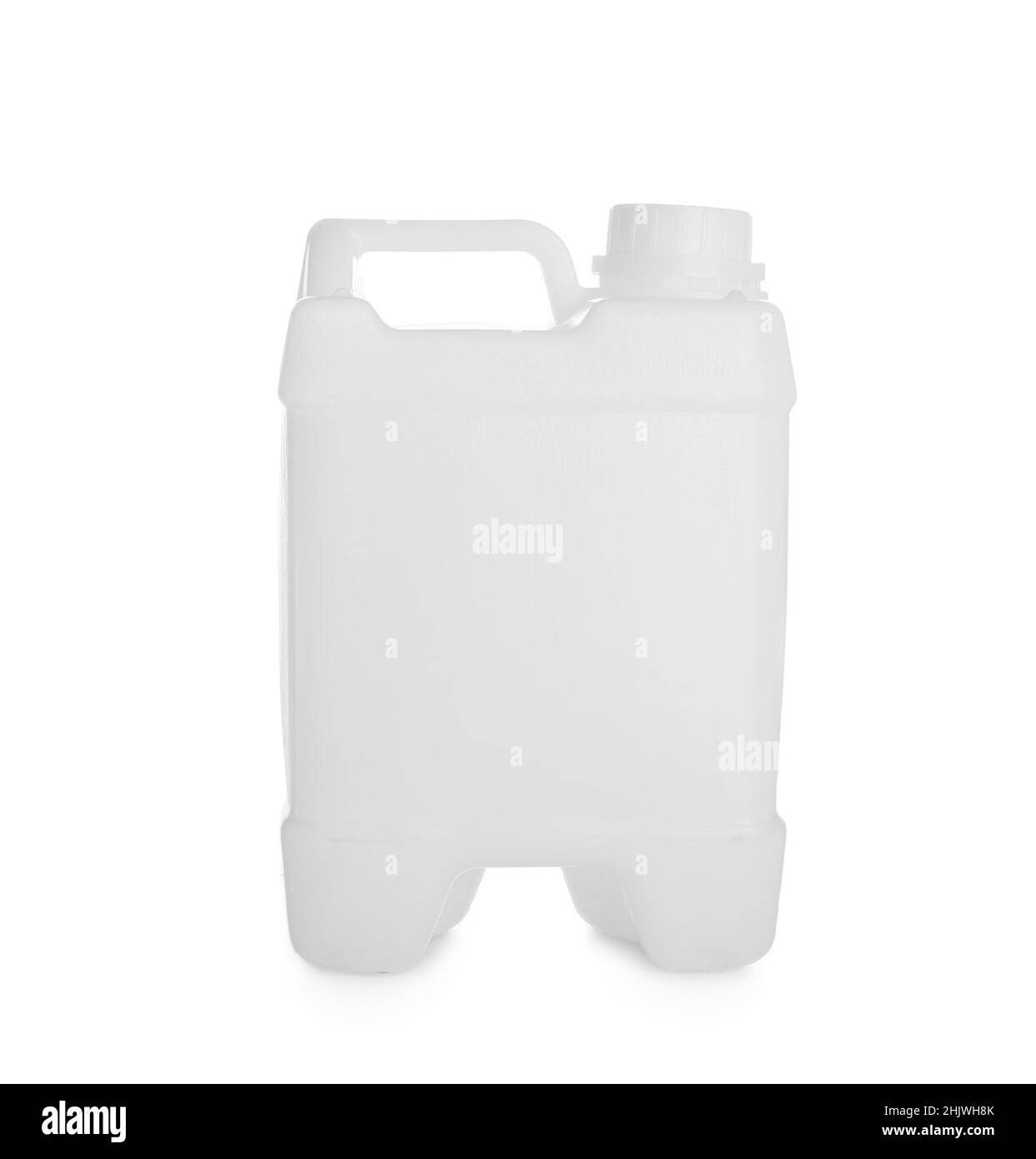 Plastic canister on white background Stock Photo - Alamy