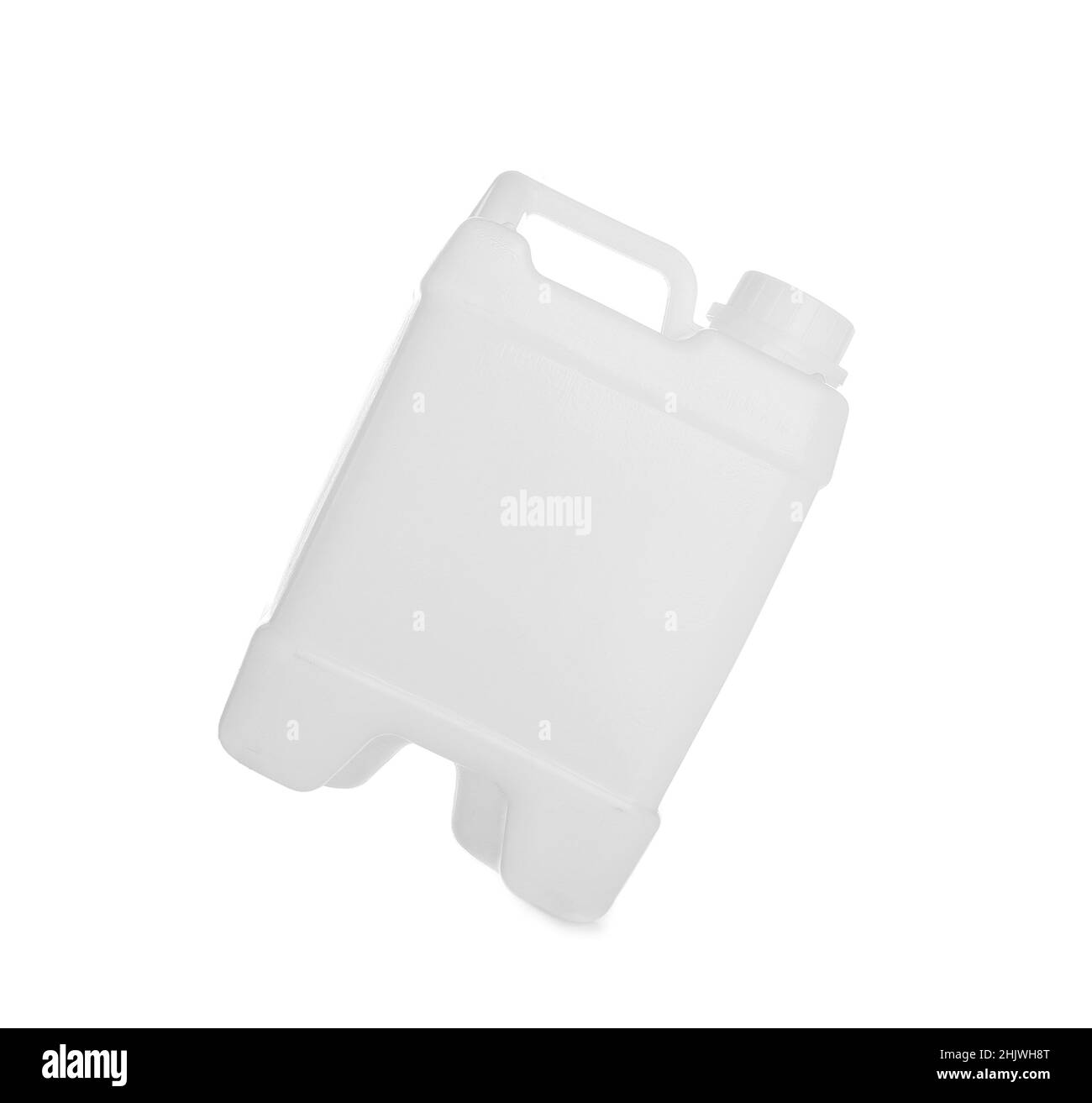 Plastic canister on white background Stock Photo - Alamy
