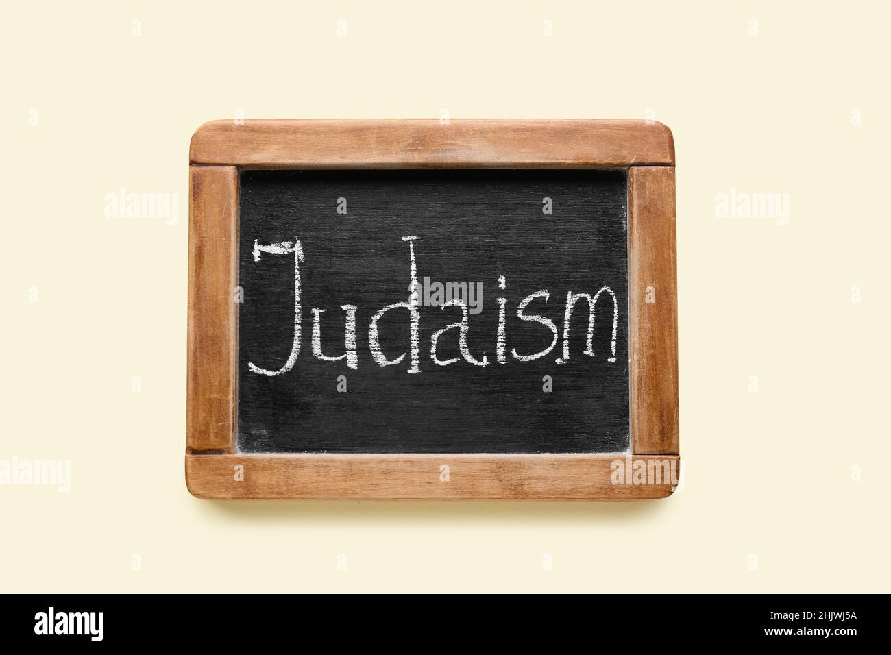 Chalkboard with word JUDAISM on light background Stock Photo - Alamy
