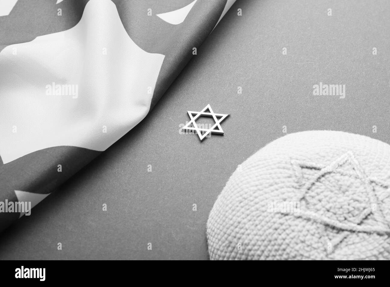 Israel day independence flag national Black and White Stock Photos ...