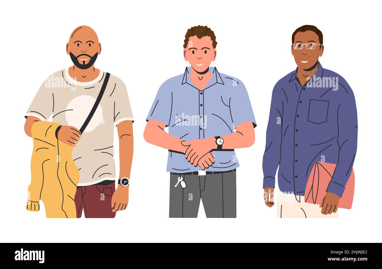 Three Man Standing Together Stock Vector Image & Art - Alamy