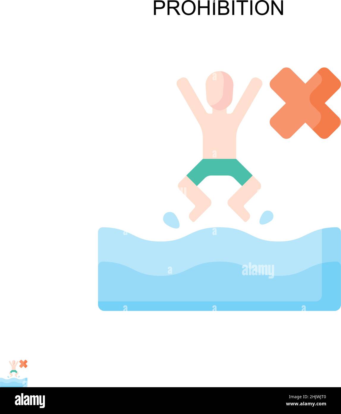 Prohibition Simple vector icon. Illustration symbol design template for ...