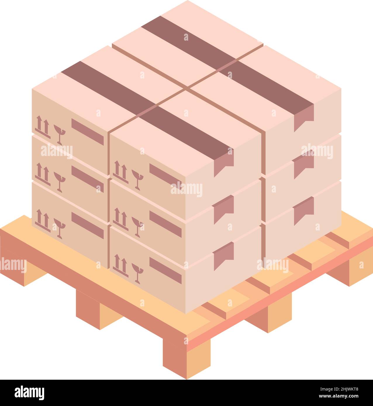 wooden pallet with parcels Stock Vector Image & Art - Alamy
