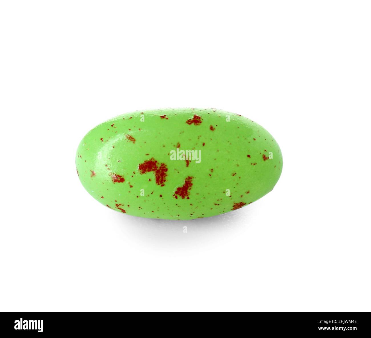 Green jelly bean on white background Stock Photo - Alamy