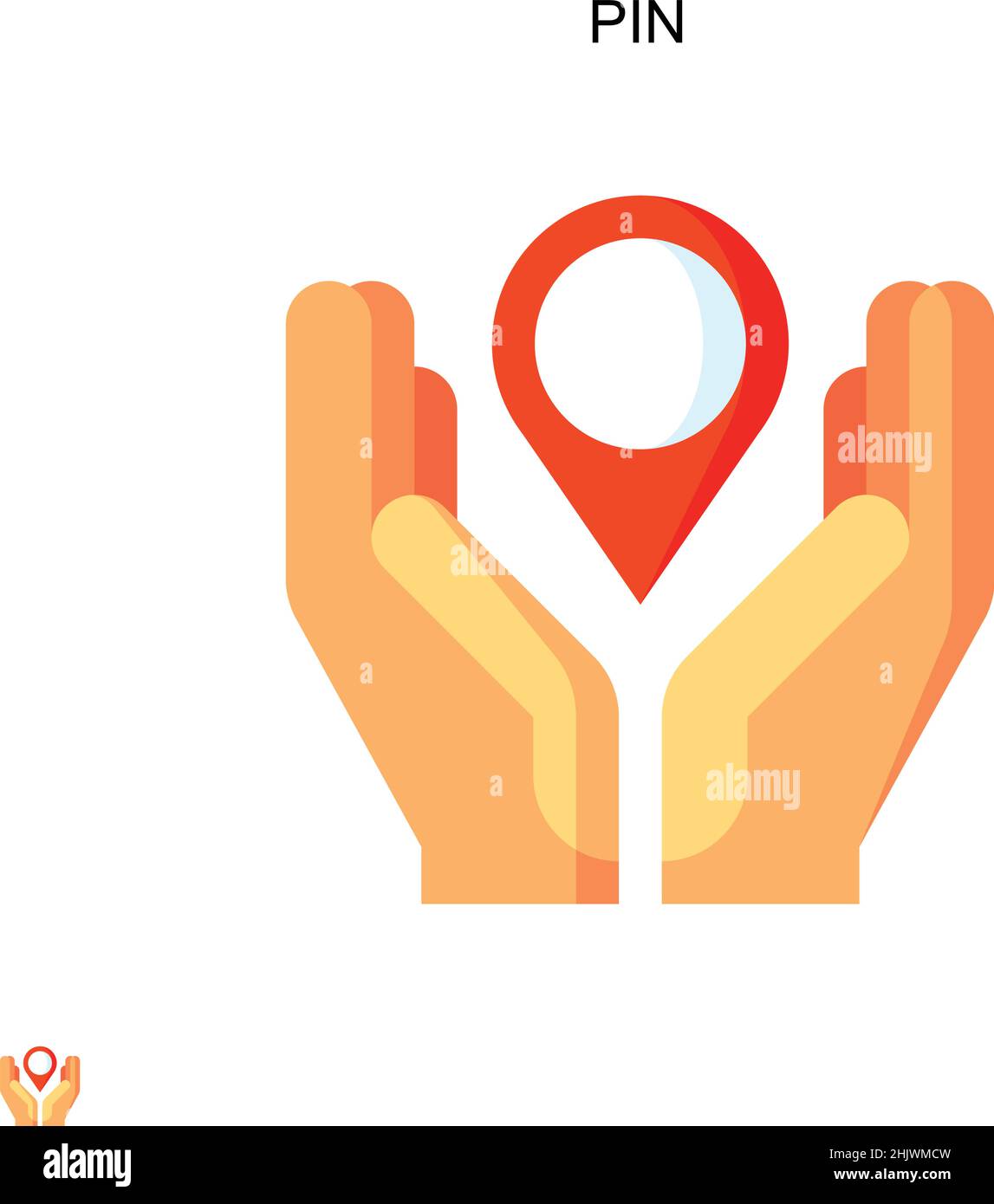 Pin Simple vector icon. Illustration symbol design template for web ...