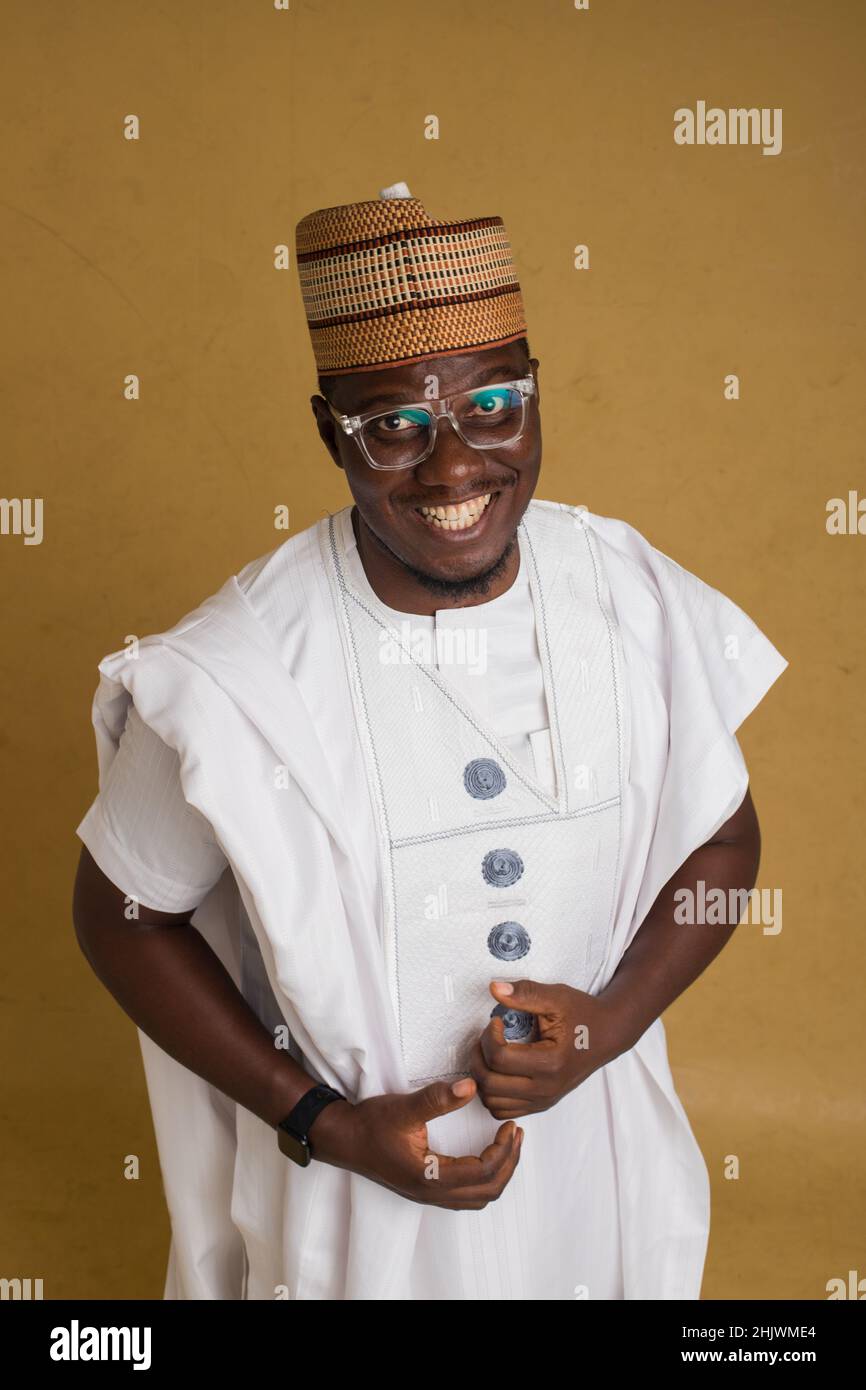 A Babariga Traditionally Dressed Arewa Northern Business Man in Glasses ...
