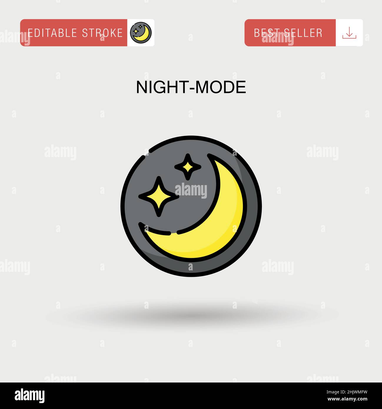 Night phone icon flat Stock Vector Images - Alamy