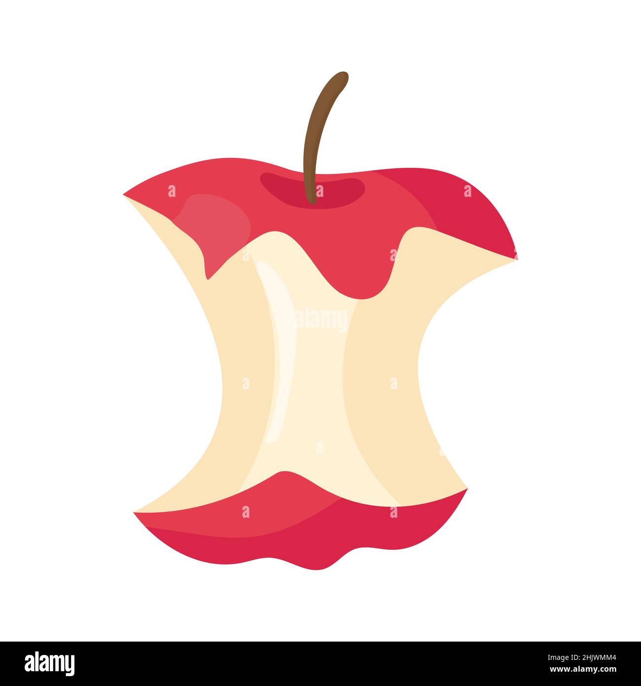 fruit bitten red apple Cartoon vector illustration isolated object ...