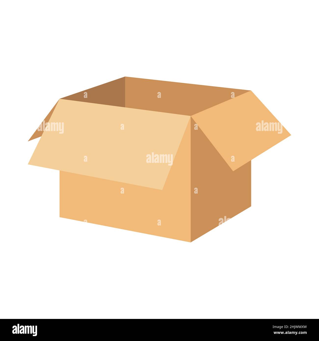 empty paper box Cartoon vector illustration isolated object Stock ...