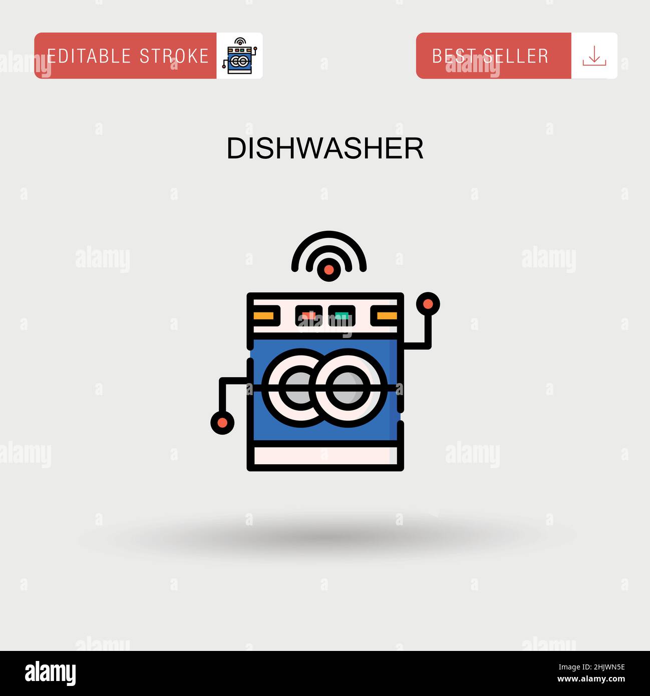 Dishwasher Simple vector icon Stock Vector Image & Art - Alamy