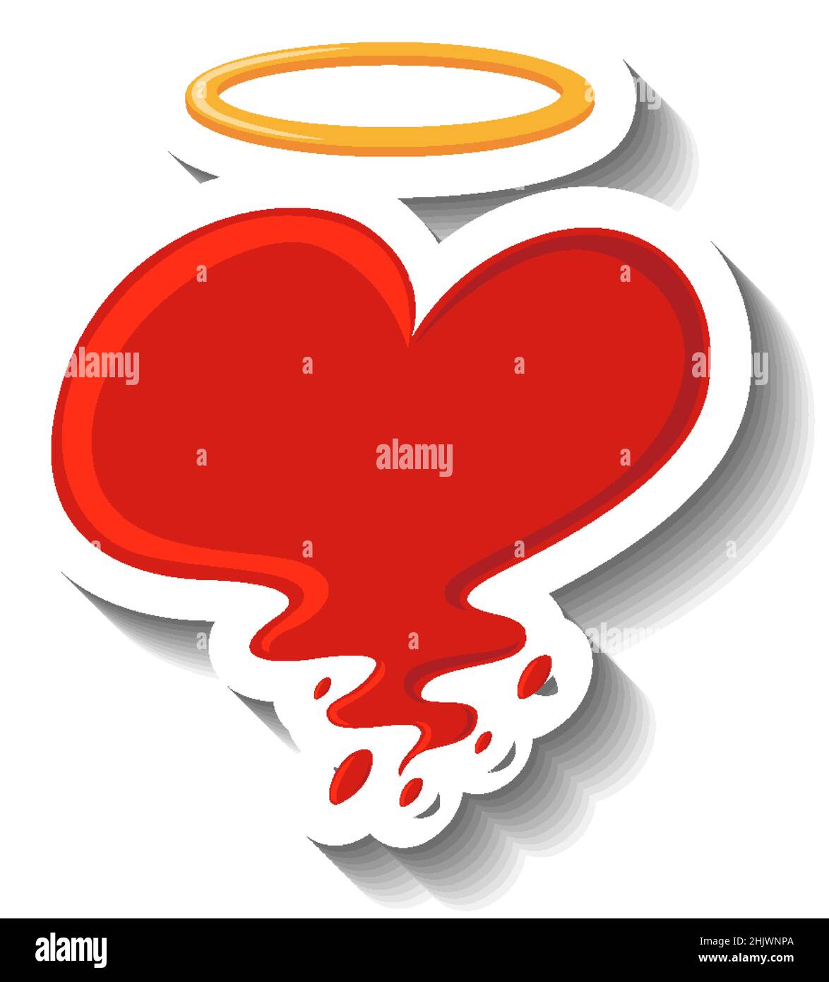 Angel heart in cartoon style illustration Stock Vector Image & Art - Alamy