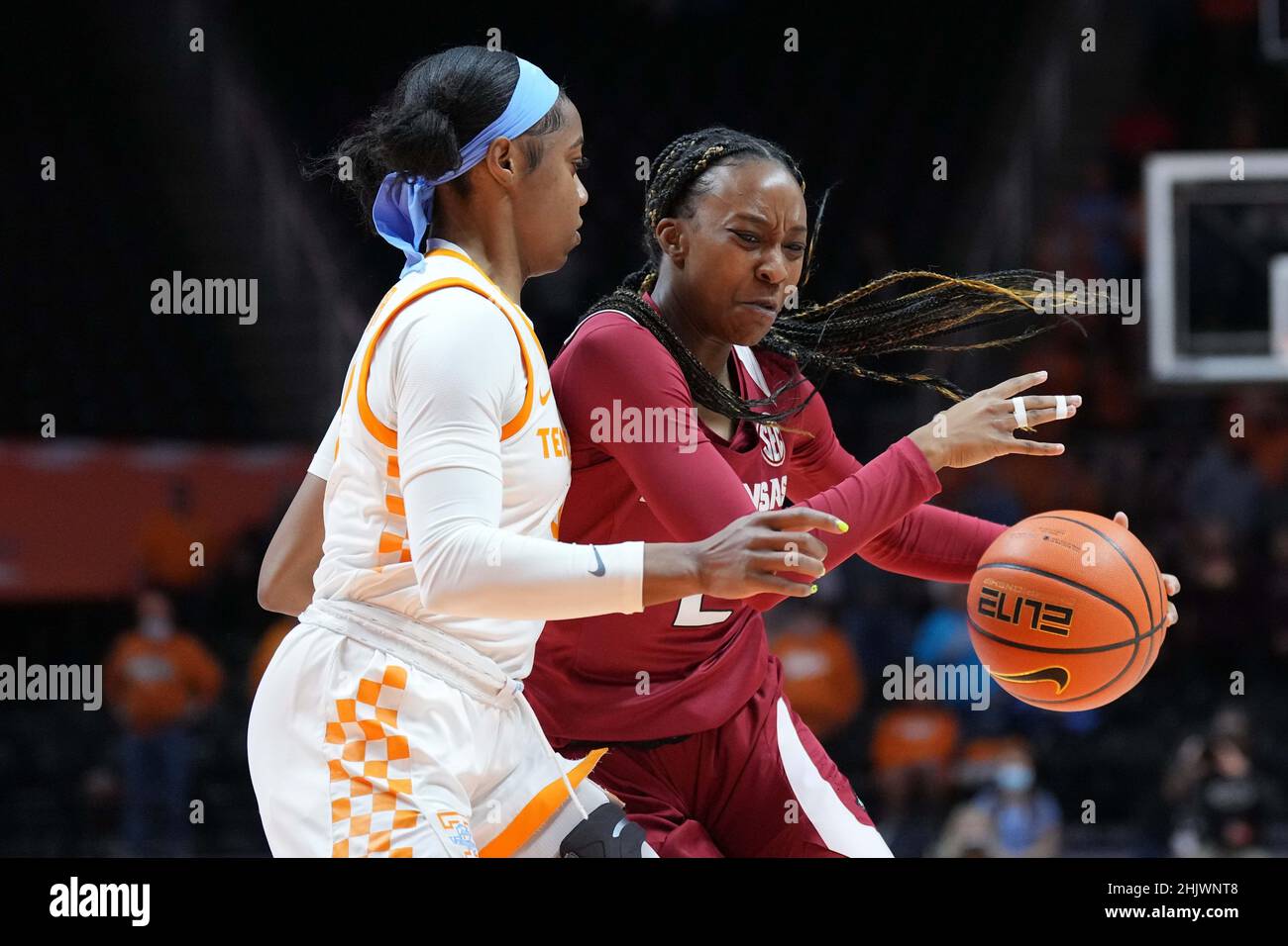 January 31, 2022: Tamari Key #20 of the Tennessee Lady Vols blocks the ...