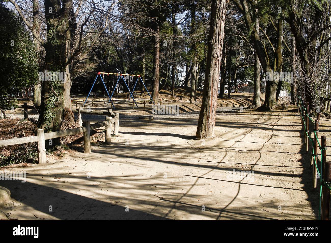 Oyama, Tochigi, japan, 2022/03/01 , Shiroyama park near the Gion Hill ...