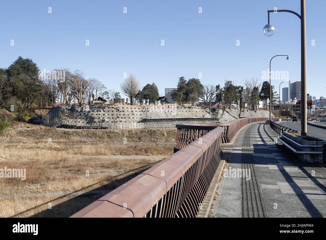 Oyama, Tochigi, japan, 2022/03/01 , Kanko bridge in Oyama city, near ...