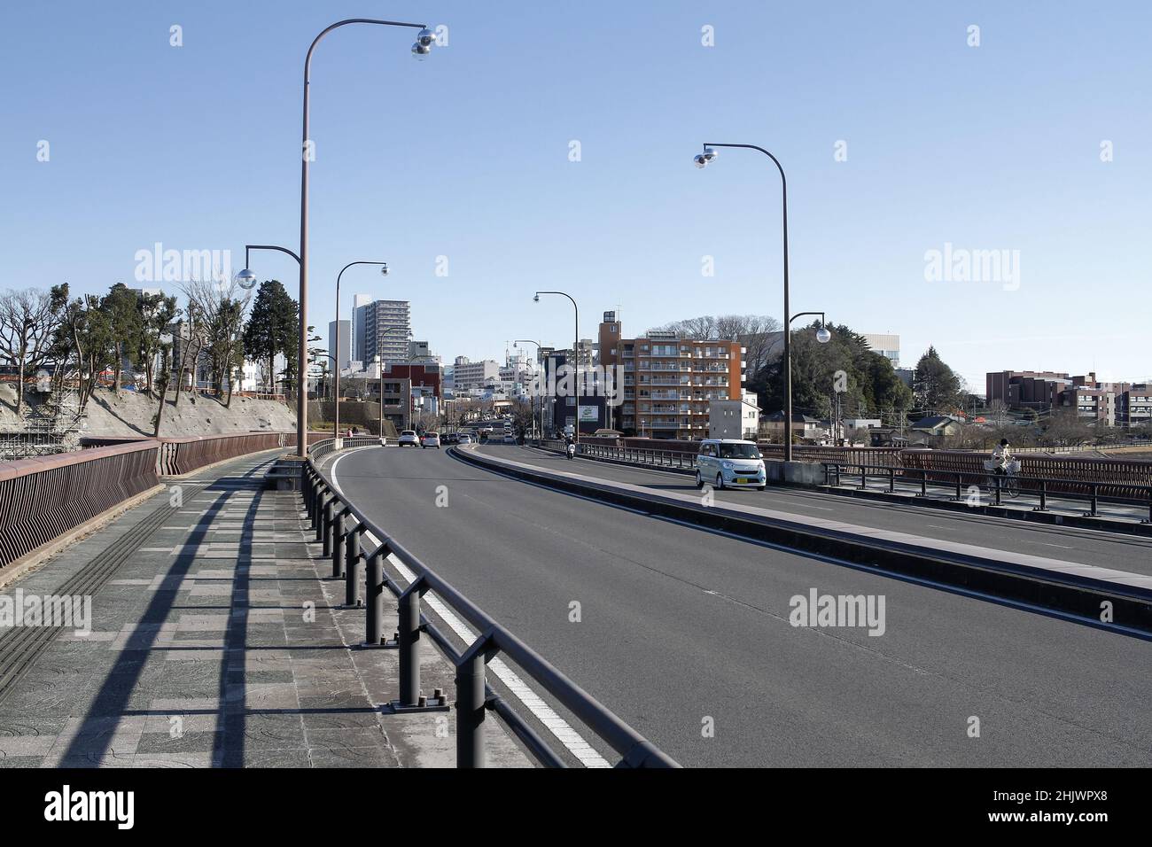 Oyama, Tochigi, japan, 2022/03/01 , Kanko bridge in Oyama city, near ...