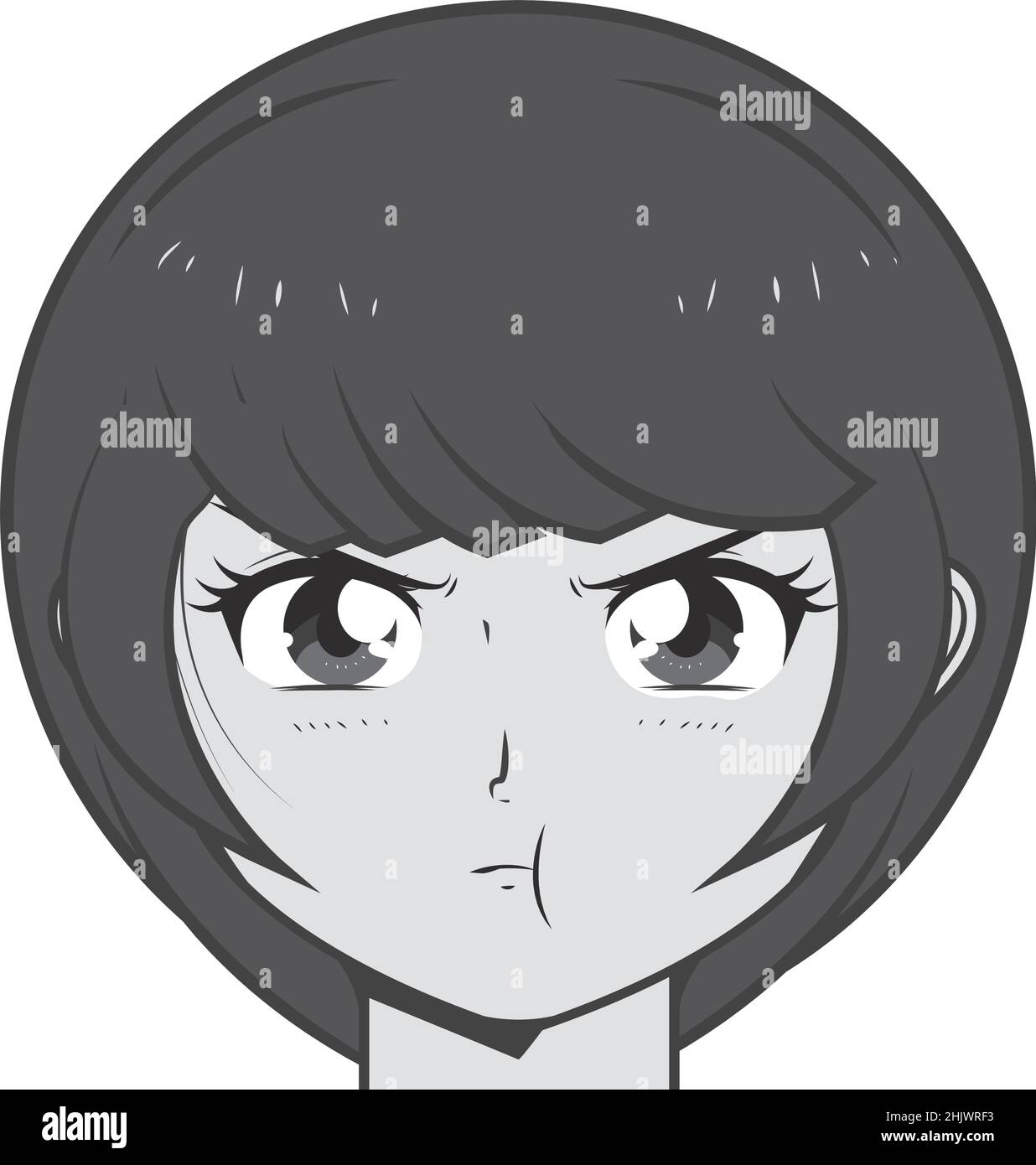 angry manga girl Stock Vector Image & Art - Alamy