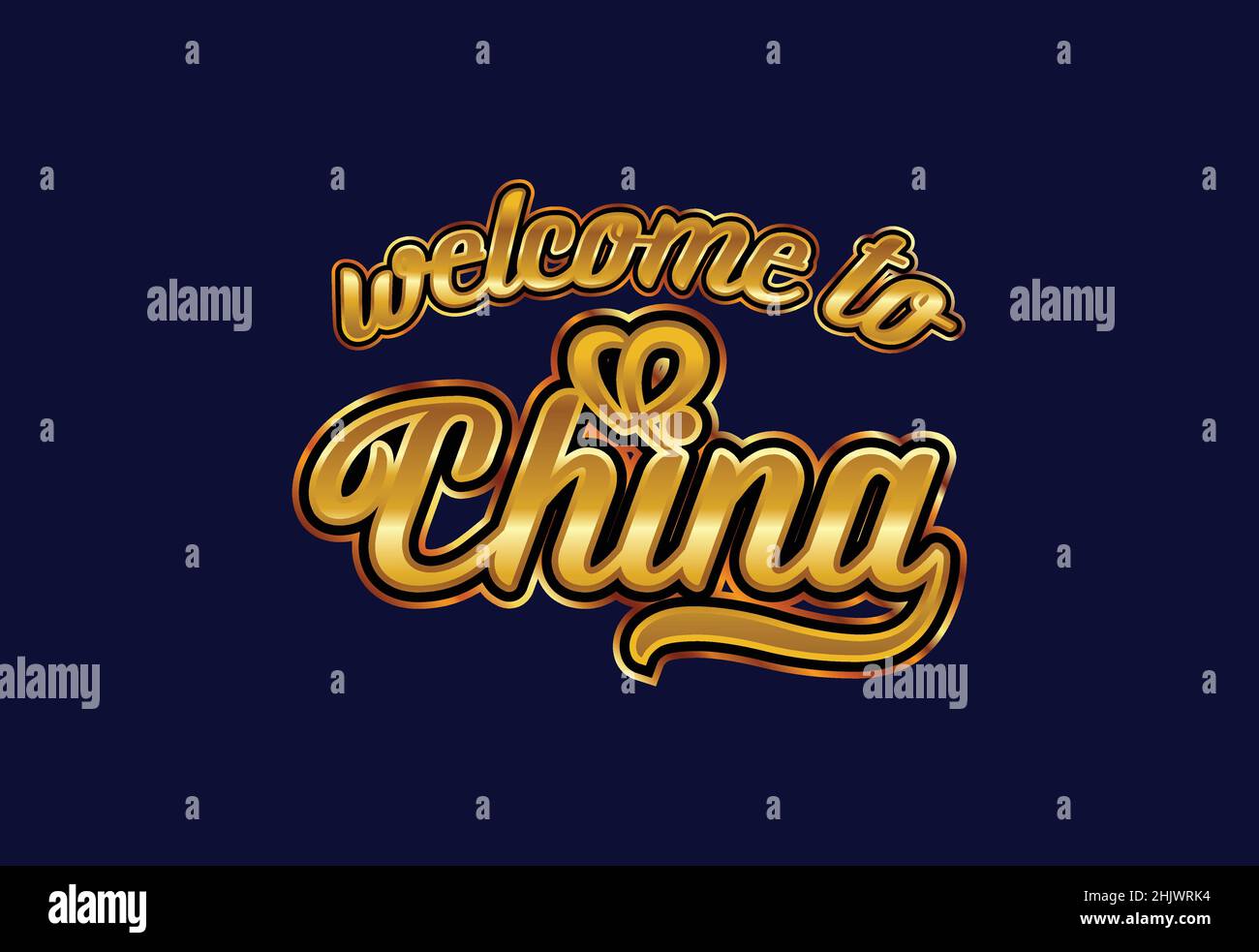 Welcome To China Word Text Creative Font Design Illustration. Welcome ...