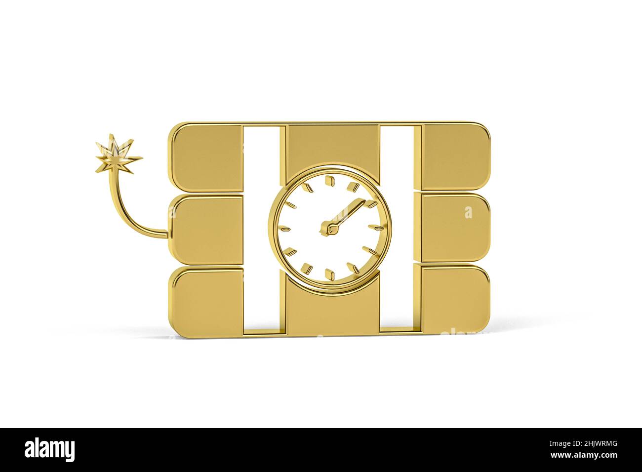 Golden 3d bomb icon isolated on white background - 3D render Stock ...