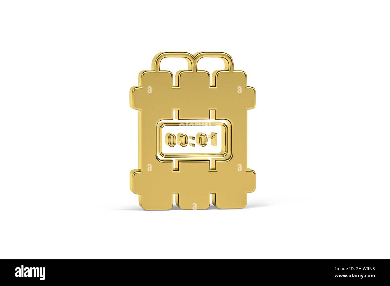 Golden 3d bomb icon isolated on white background - 3D render Stock ...