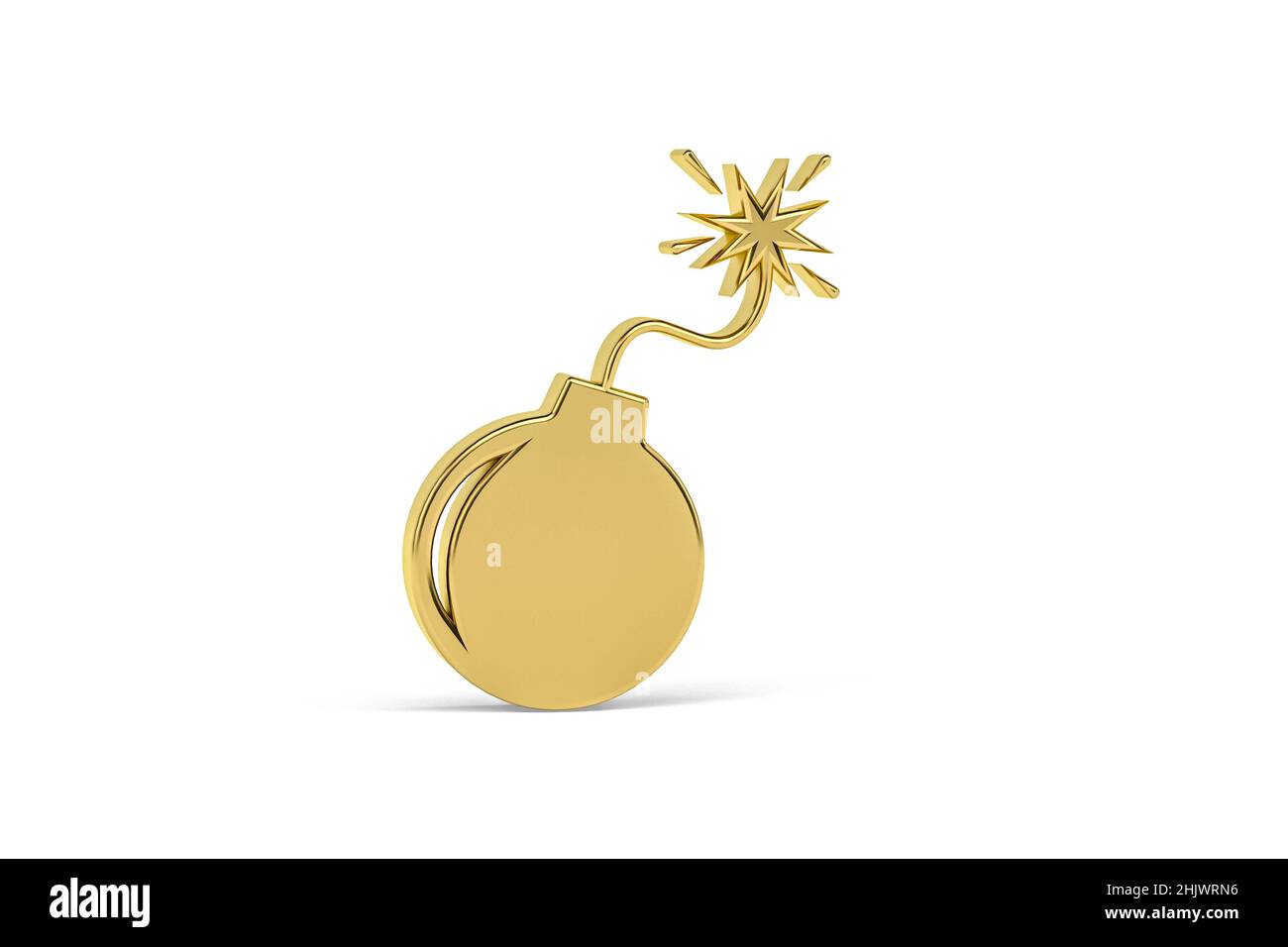 Golden 3d bomb icon isolated on white background - 3D render Stock ...