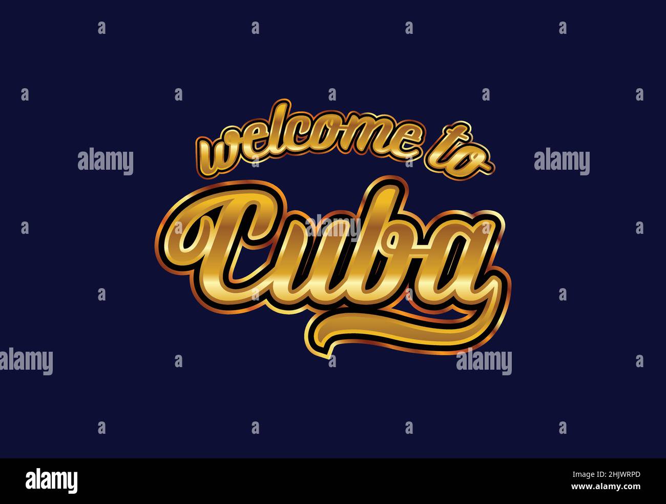 Welcome To Cuba Word Text Creative Font Design Illustration Welcome