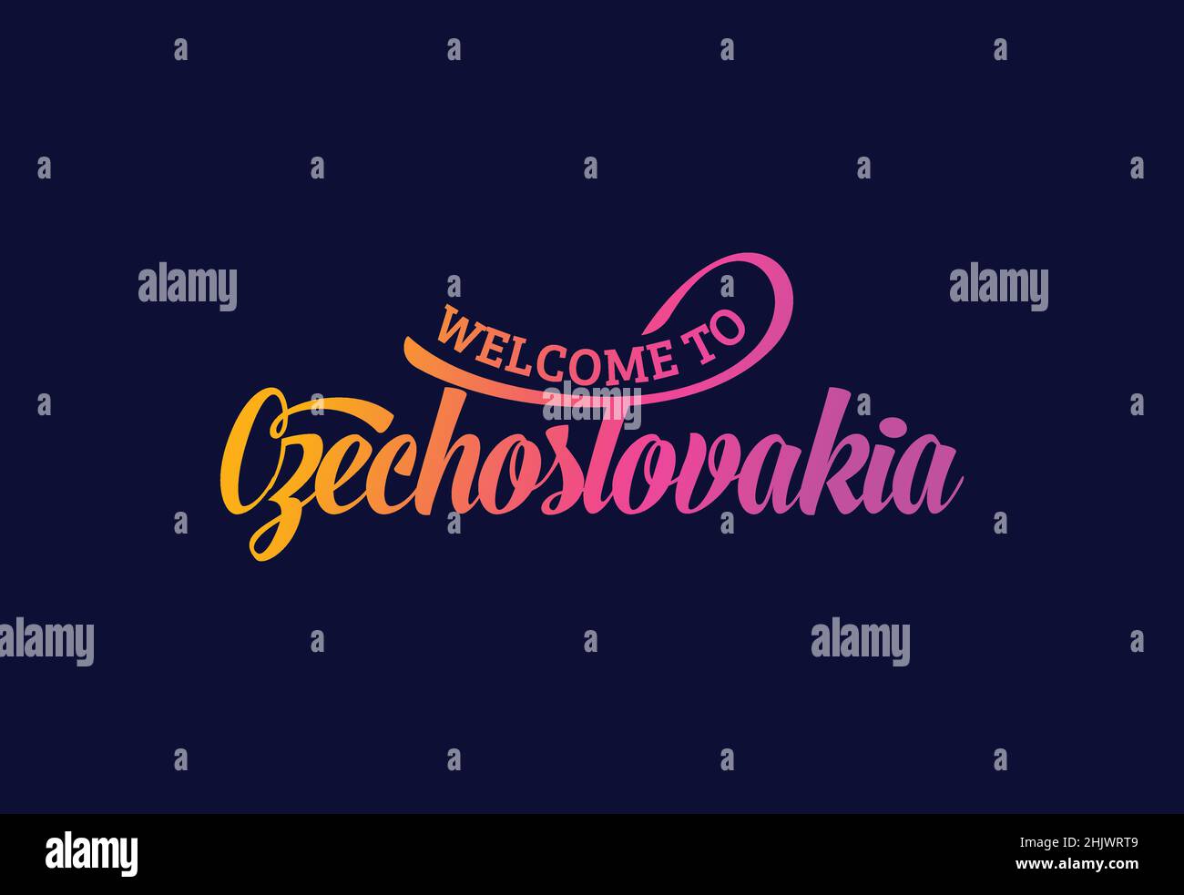 Welcome To Czechoslovakia Word Text Creative Font Design Illustration ...