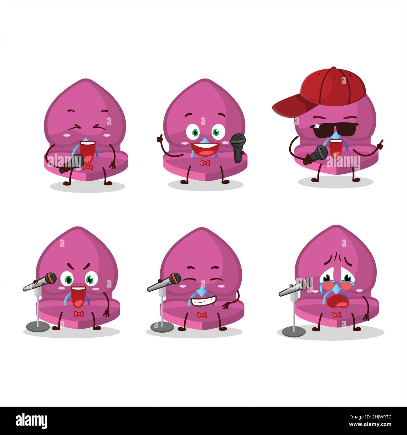 A Cute Cartoon design concept of pink love ring box singing a famous ...