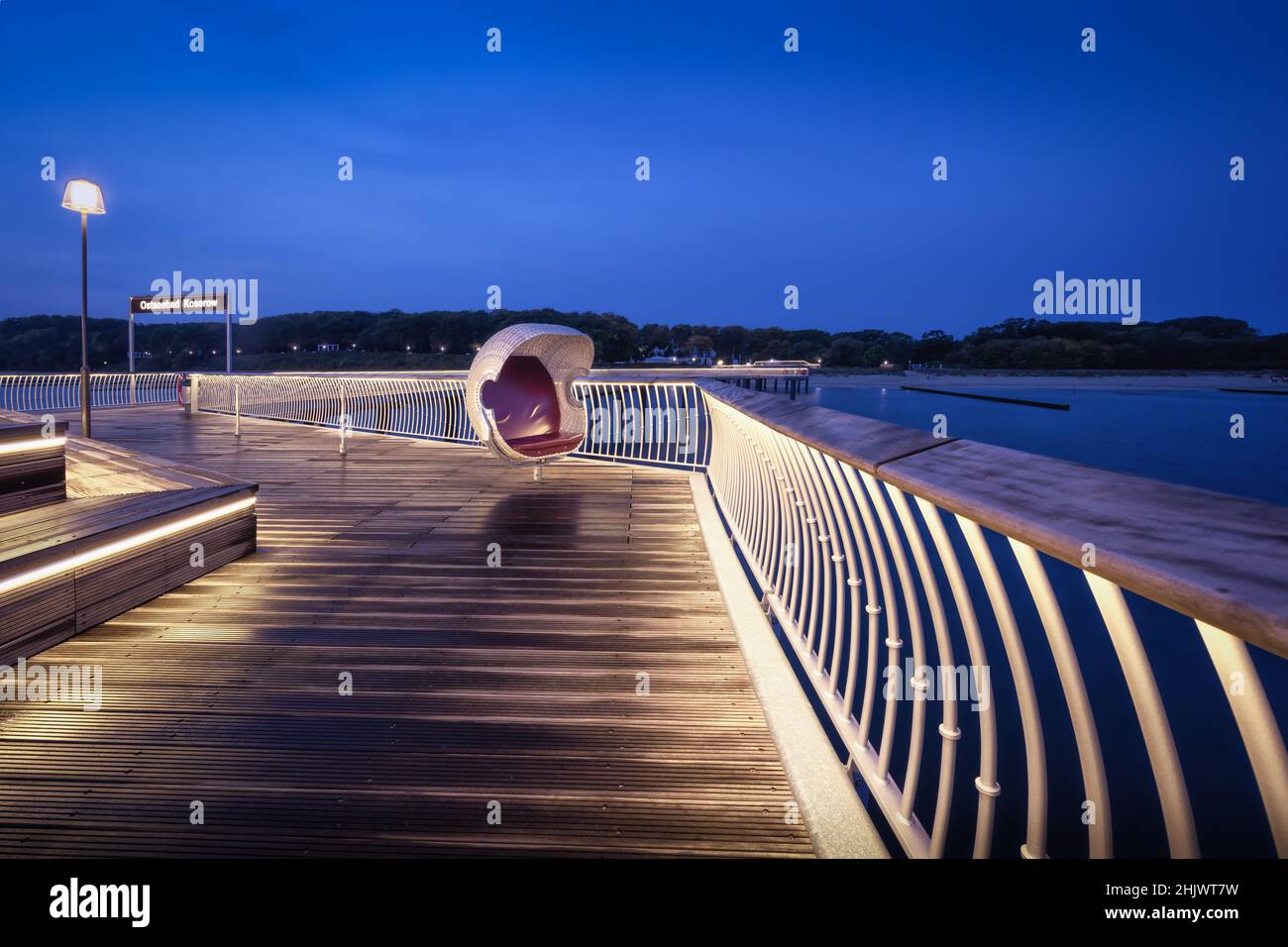 on seabridge of koserow on Usedom island, Germany Stock Photo - Alamy