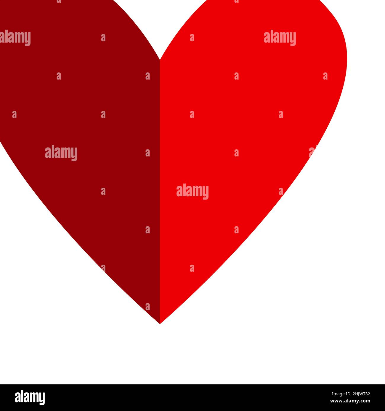 Red Heart illustration in flat style card for text Valentine day Stock ...