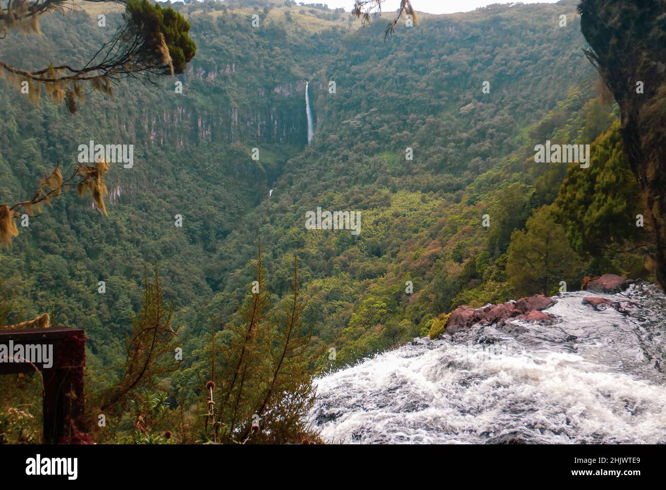 Scenic view of Karuru Waterfall in the Aberdare National Park, Kenya ...