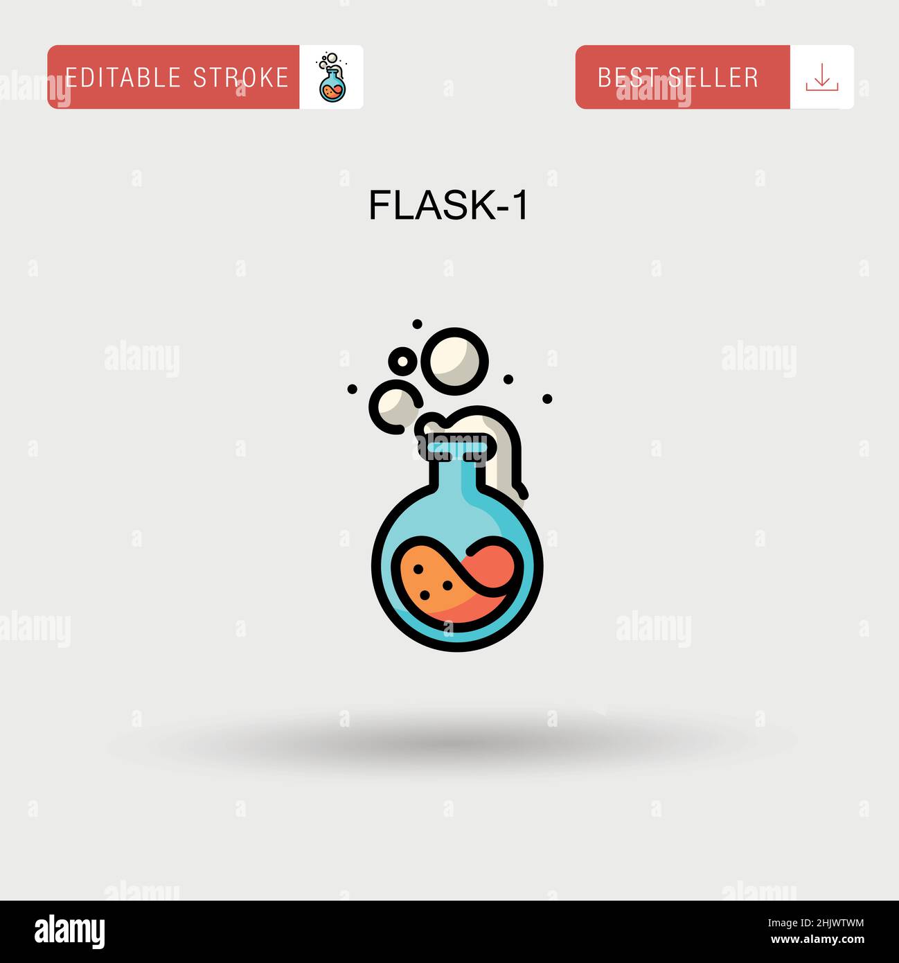 One glass flask chemistry Stock Vector Images - Alamy